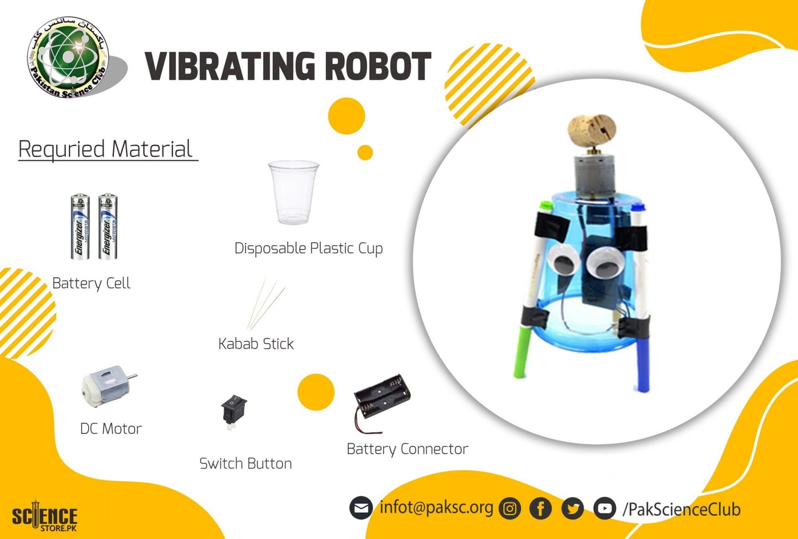 Vibrating Robot Science Kit Make Your Own Bristlebot